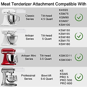 KltchonAld Meat Tenderizer for KitchenAid Stand Mixer-Meat Tenderizers No More Jams and Break-Tenderize Meat More Smoothly and Cooking Effortless