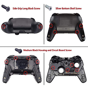 eXtremeRate White Octagonal Gated Sticks Faceplate Backplate Handles Cover, DIY Replacement Hand Grip Housing Shell for Nintendo Switch Pro Controller- Controller NOT Included