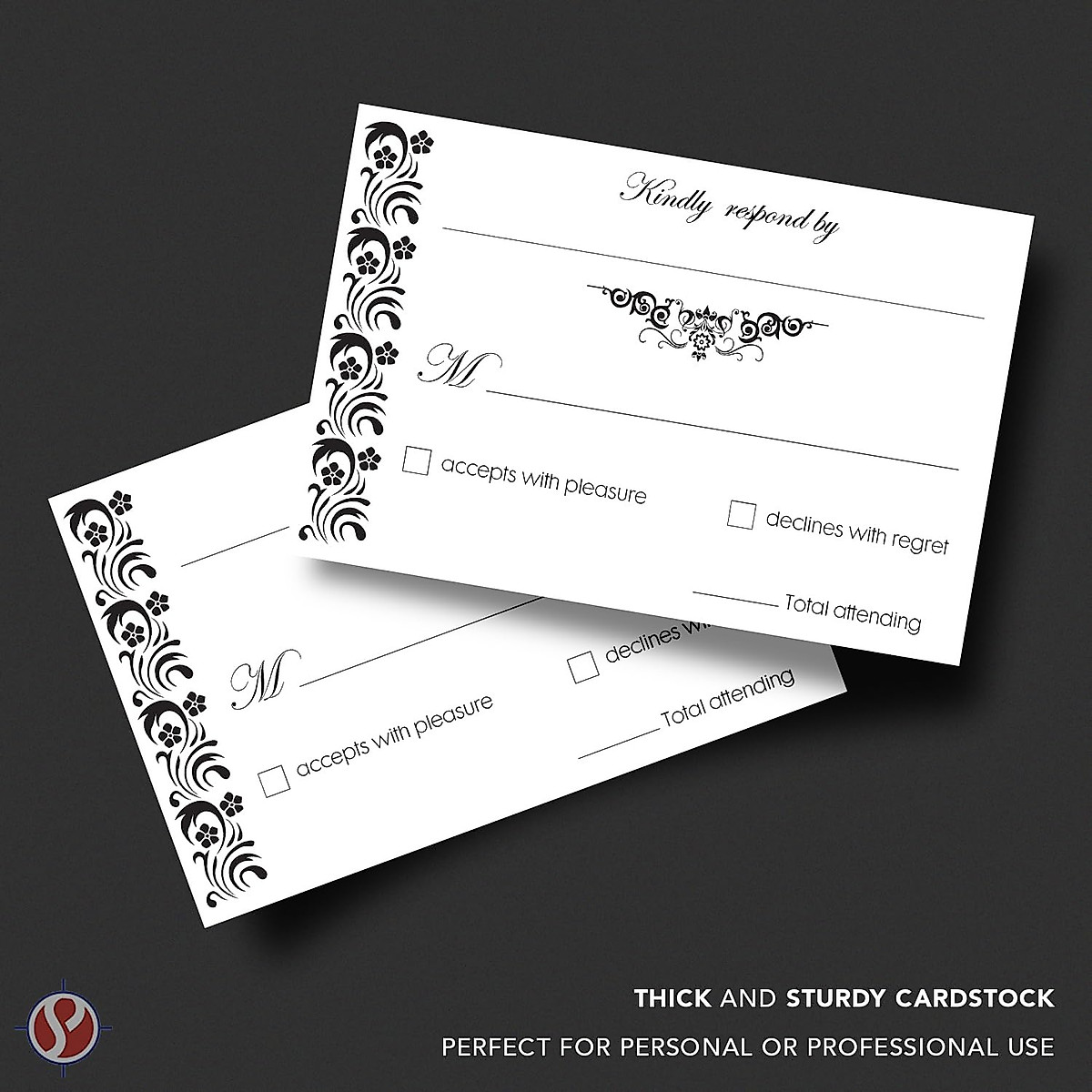 RSVP Wedding Return 4" x 6" Cards and Envelopes – Blank Reply Response Card for Weddings, Rehearsal Dinners, Baby and Bridal Showers, Birthdays, Engagements, Bachelorette Parties – 50 per Pack