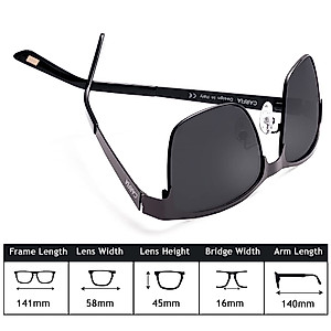 CARFIA Metal Mens Sunglasses Polarized UV400 Protection for Driving Fishing Hiking Golf Everyday Use