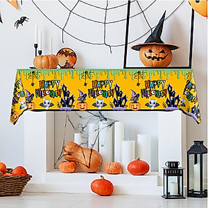 ceiba tree Halloween Tablecloth Plastic Disposable Table Cover Table Cloth 3 Packs Rectangle 54X108 Inch Halloween Party Supplies Table Decorations Decor Trick or Treat