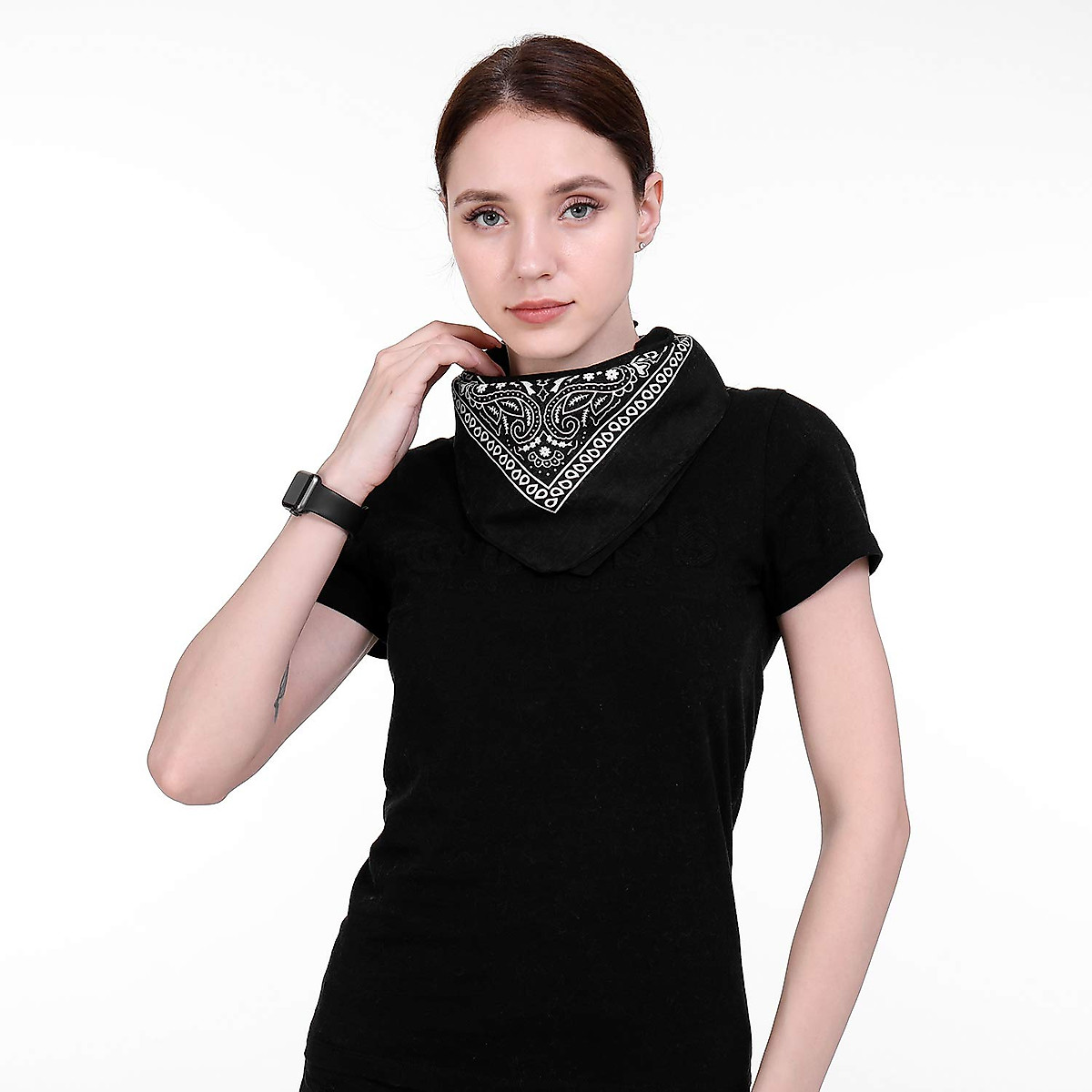 cocopuss 22"X22" Cotton Bandanas for Men & Women Pasiley Cowboy Bandana Handkerchiefs for Hair