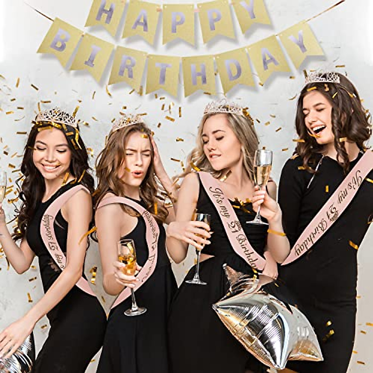 CoFashion 21st Birthday Sash and Tiara for Girl It's my 21 Birthday Sash, 21st Birthday Crown and Sash Set 21st Birthday Gifts for Her-21st Party Supplies and Decorations