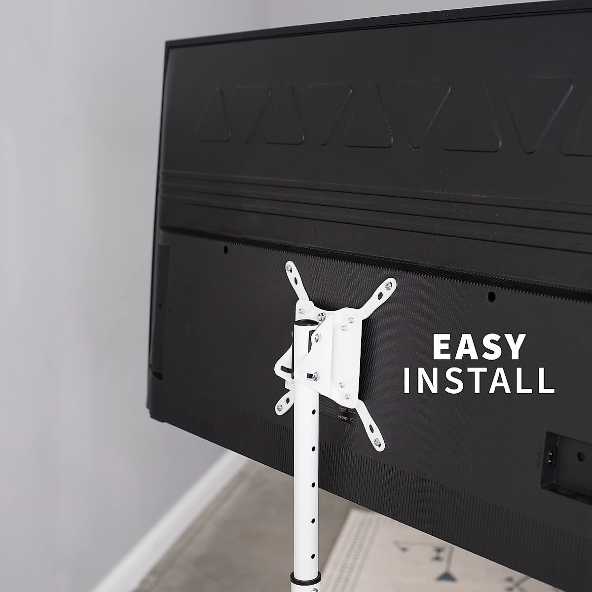 VIVO Mobile TV Cart for 13 to 50 inch Screens up to 44 lbs, LCD LED OLED 4K Smart Flat and Curved Monitor Panels, Rolling Stand, Locking Wheels, Max VESA 200x200, White, STAND-TV07W-W