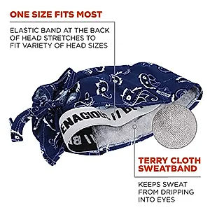 Ergodyne - 12480 Chill Its 6615 Dew Rag, Lined with Terry Cloth Sweatband, Sweat Wicking, Navy Western