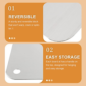 Cabilock Stainless Steel Cutting Board for Baby Food Meat Cheese Fruit Vegetables Metal Kitchen Chopping Board Heavy Duty Kitchen Butcher Block