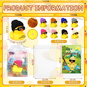Wettarn 32 Sets Employee Appreciation Gifts Thank You Gift Set Motivational Gifts You're Ducking Awesome Cheer up Cards Mini Rubber Ducks with Glasses and Hats with Card for Coworkers