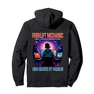 Forklift Mechanic Funny Gamer - Fun Pun Gaming Pullover Hoodie