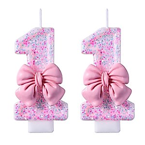 VSHILI 11th Birthday Candles, Pink 11 Year Old Number Birthday Candles, Happy Birthday Party Cake Topper Decoration Gifts for Girls