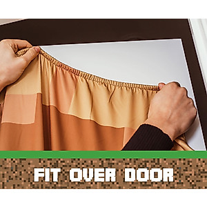 Ukonic Minecraft Oakdoor Fabric Door Cling | 34 x 82 Inches
