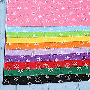 30X30cm Cotton Fabric Christmas Fabric Bundles Sewing Square Fabric Scraps Snowflake Printing Quilting Fabric Squares Christmas Cotton Patchwork for DIY Craft Supplies 20pcs