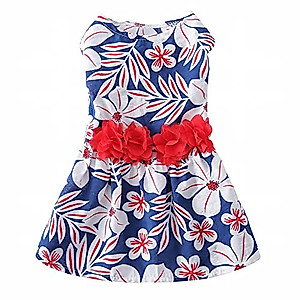 Dress for Dogs Cute Pet Print Skirt Breathable Summer Sleeveless Shirt Comfortable Dog Shirt Breathable Dog