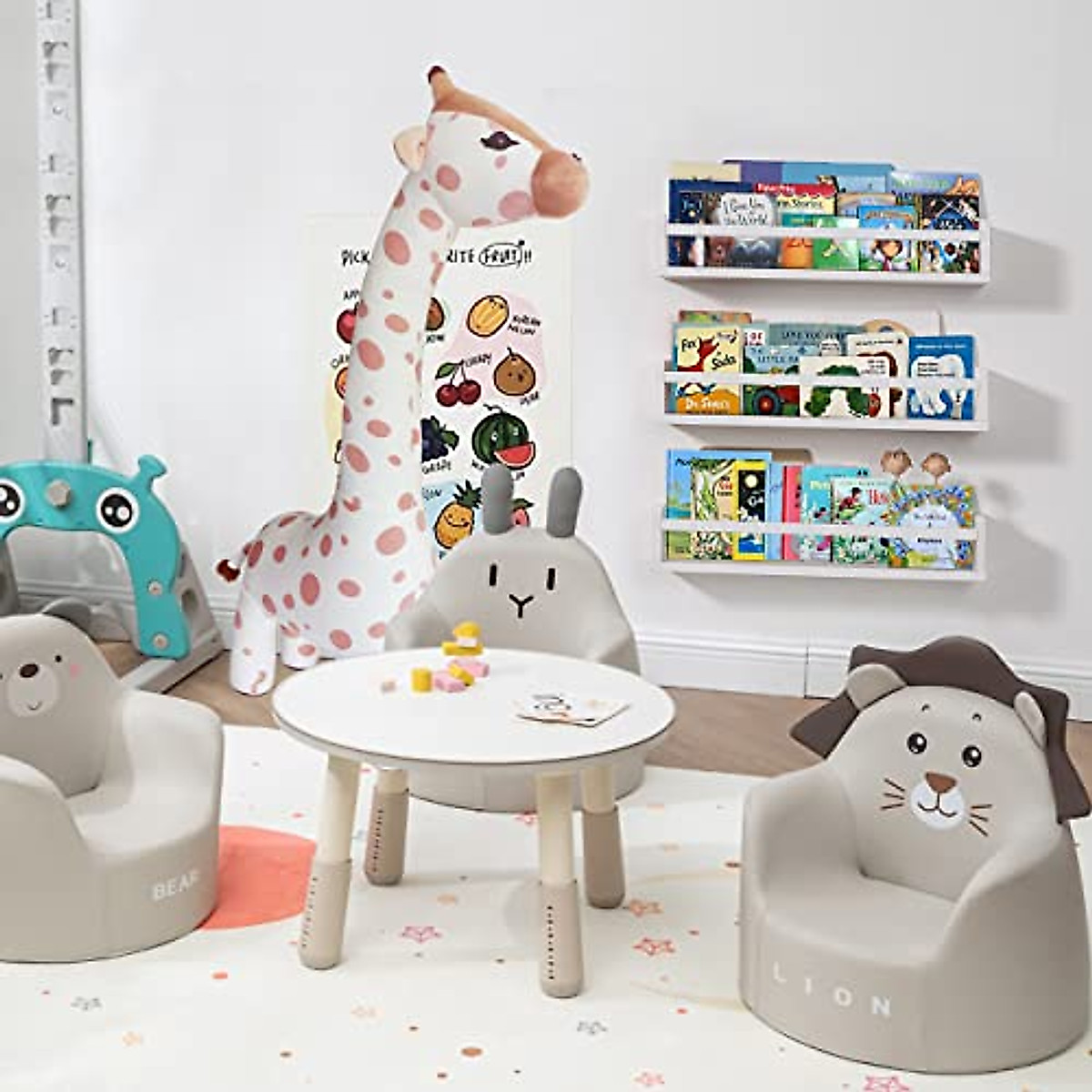 AZSKY White Floating Bookshelf 24 Inches of 3 Nursery Bookshelves Wall Mounted Floating Shelf for Kids Room Cosmetic Storage Shelves Bathroom Storage Shelves Display Shelf Toy Storage Shelves