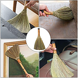 BESPORTBLE 2Pcs Straw Broom Dust Brush Small Broom Little Broom Hand Broom Floor Sweeping Broom Cleaner Desktop Cleaning Tool