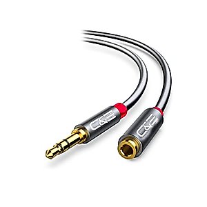3.5mm Aux Headphone Extension Cable 6 Feet (1.8 Meters) 3.5mm Male to Female Stereo Audio Extension Cable 6ft (1.8M) for Car, Stereo, iPhone, Smartphone or Any Audio Device CNE64186
