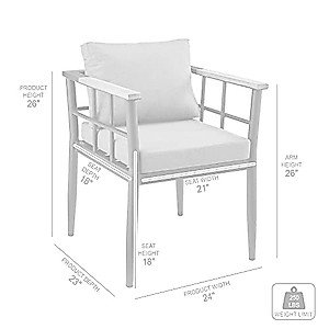 Armen Living Beowulf Modern Outdoor Patio Dining Chair, Set of 2, Black