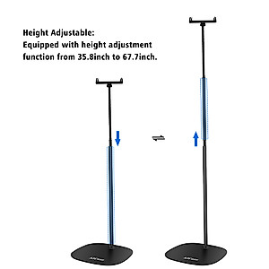 AICase Aluminium Adjustable Height Adjustable (91 cm - 137 cm) & 2.2 kg Stable Base with Gooseneck Compatible with iPad/Tablet from 4.6-13 Inches/Mobile Phone Holder Holder Floor Stand