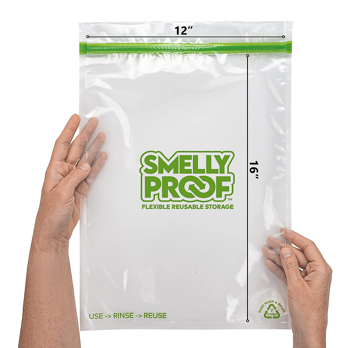 Smelly Proof Reusable Freezer Bags for Food Storage MADE IN USA, Easy Clean, Dishwasher-Safe, PEVA & BPA FREE, XXL 3-mil Thick Bags, Extra Large+ Clear FLAT 12" x 16", 2-GALLON, 5-Pack