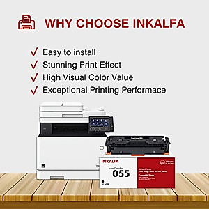 055 055H Black Toner Cartridge 2 Pack Compatible Replacement for Canon 055 055H for Canon Color ImageCLASS MF743Cdw MF741Cdw MF743 MF741 MF746Cdw MF740C MF745Cdw LBP664Cdw Printer Ink