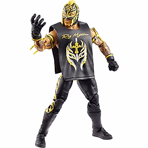 WWE MATTEL ​Top Picks Elite Rey Mysterio 6-inch Action Figure with Deluxe Articulation for Pose and Play, Life-like Detail, Authentic Ring Gear & Accessory,Multi,GVC01