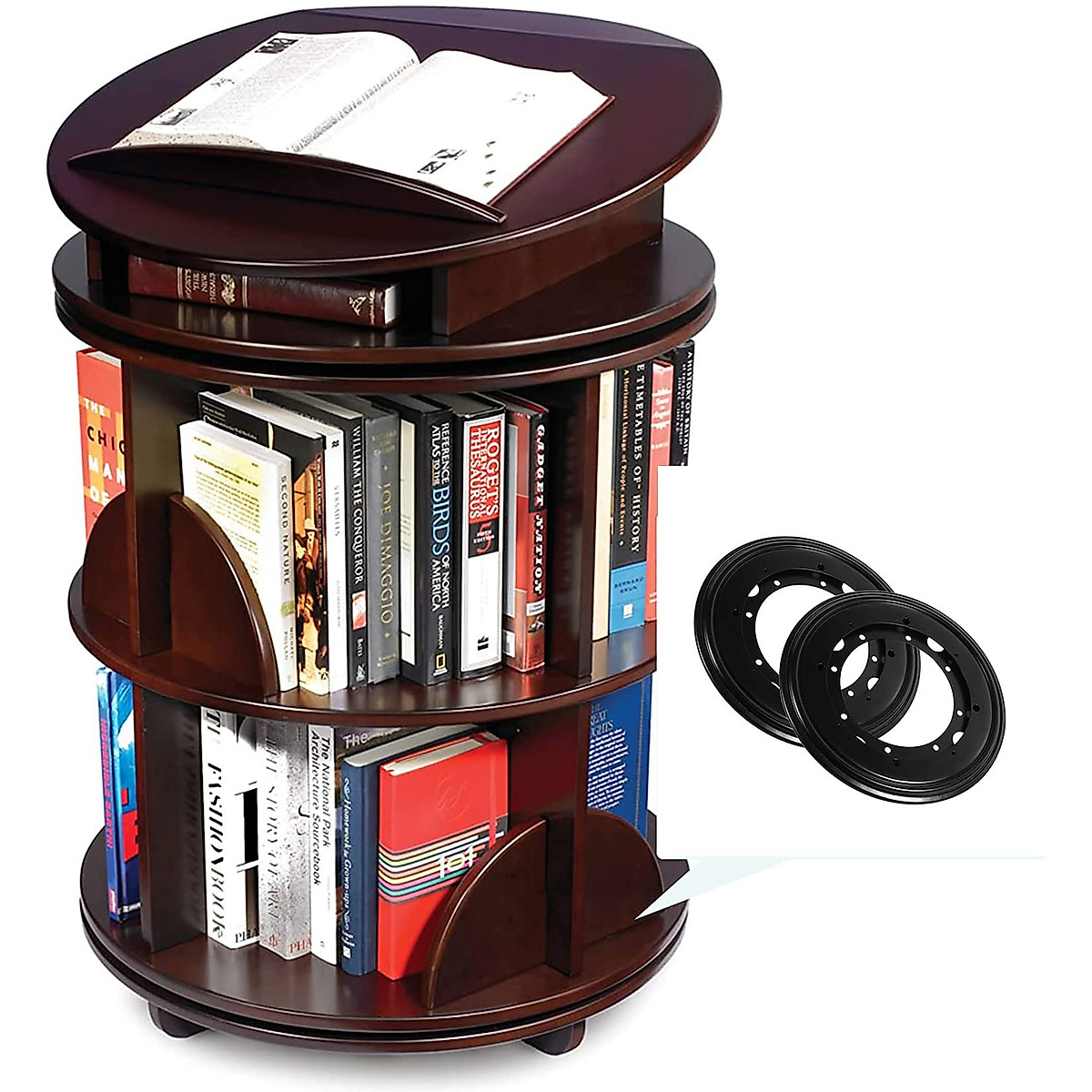 2Pack 9" Lazy Susan Hardware 5/16 Thick Turntable Bearing Swivel Plate 750lbs Load Capacity Round Lazy Susan Turntable Base for Rotating Table, Serving Tray, Corner Shelves, Book Rack, Black