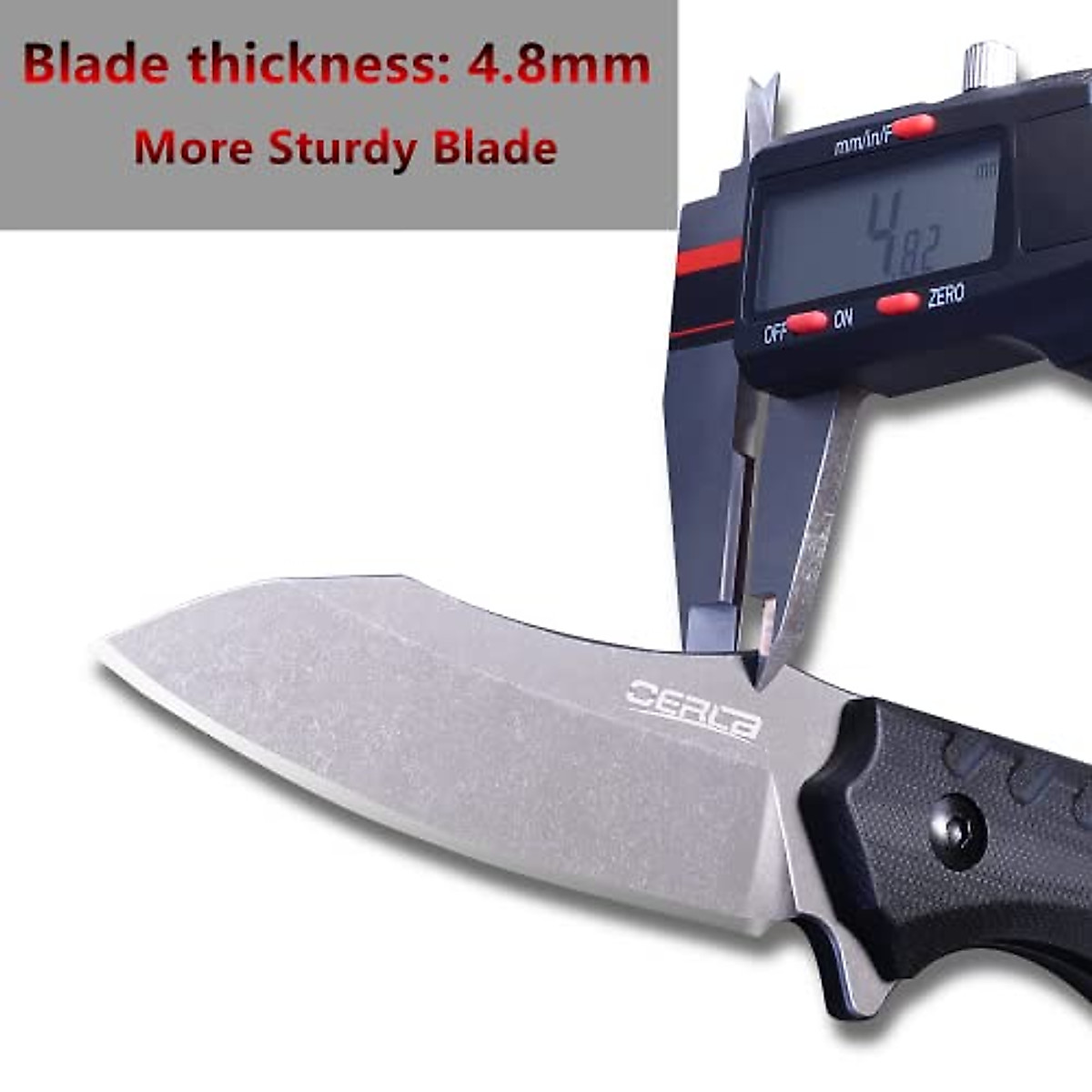 OERLA OLK-039B Tactical Style Outdoor Camping Knife 8.66 Inches Full-Tang 440C Steel Fixed Blade with Kydex Sheath