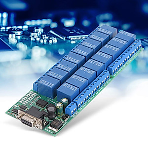 Jeanoko RS232 DB9 Female Interface 16-Channel Relay Board Serial Port Smart Module 8 Working Modes Relay Module for Automation Control