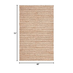 SAFAVIEH Natural Fiber Collection Area Rug - 4' x 6', Natural, Handmade Braided Jute Design, Ideal for The Living Room, Bedroom, Dining Room (NF102A-4)