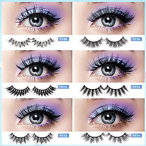 MAGEFY Lashes 30 Pairs 6 Styles Faux Mink Eyelashes, Fake Eyelashes Natural Look to Dramatic Volume False Lashes, 3D Lashes Pack with Eyebrow Grooming Kit