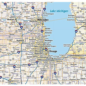 Central US Laminated Wall Map (36” wide by 42” high)