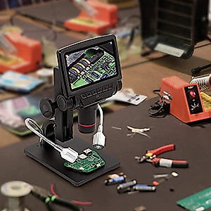 HDMI Digital Microscope for Adults, LINKMICRO LM301 260X 1080P Soldering Electronic Microscope with 5" IPS Screen, UV Filter PCB Repairs SMT SMD Tool, Windows Compatible