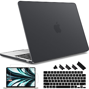 May Chen Compatible with M3 MacBook Air 13.6 inch Case 2022 2023 2024 A3113 A2681 M2 Chip, Plastic Hard Shell Case for MacBook Air 13.6" with Liquid Retina display Fits Touch ID, Matte Black