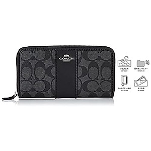 COACH(コーチ) Women PVC coated canvas Wallet, Sv/BlackSmokeBlack, One Size
