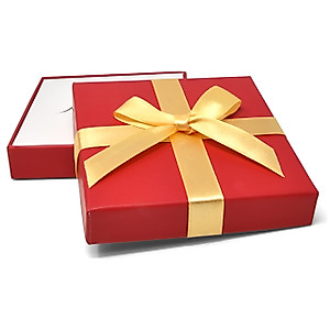 Gift Boutique Christmas Card Gift Holder Boxes Holiday Money Card Holders Party Favor Decor, Pack of 6 Red Present Box With Gold Bow