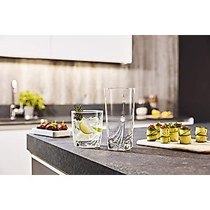 Luminarc 16 Piece Ascot Tumbler Set, 8-16.5 Ounce Coolers & 8-13 Ounce Double Old Fashioned Glasses, Mixed, Clear