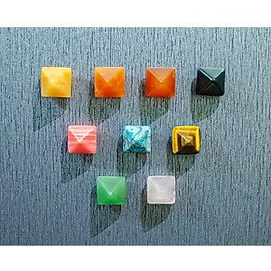 Crystal Pyramid Refrigerator Magnets, 9 Pcs Colorful Small Cute Fridge Magnets, Strong Magnets for Fridge, Whiteboard, Kitchen, Office, and School, Locker