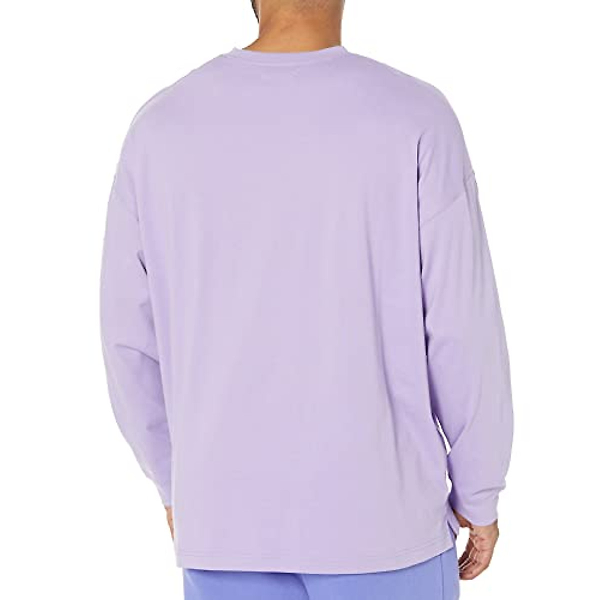 Amazon Essentials Men's 100% Organic Cotton Oversized-Fit Long-Sleeve T-Shirt, Purple, Large