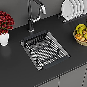 MILOSEN White Bar Sink,RV Kitchen Sink, Small Bar Sink 13 * 15 Inch, Undermount Bar sink, Wet Bar Prep Sink Single Bowl