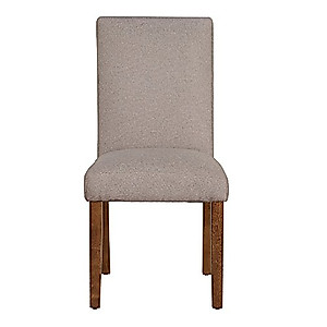 Dorel Living Linen Upholstered Parsons Chairs, Set of 2, Taupe/Pine