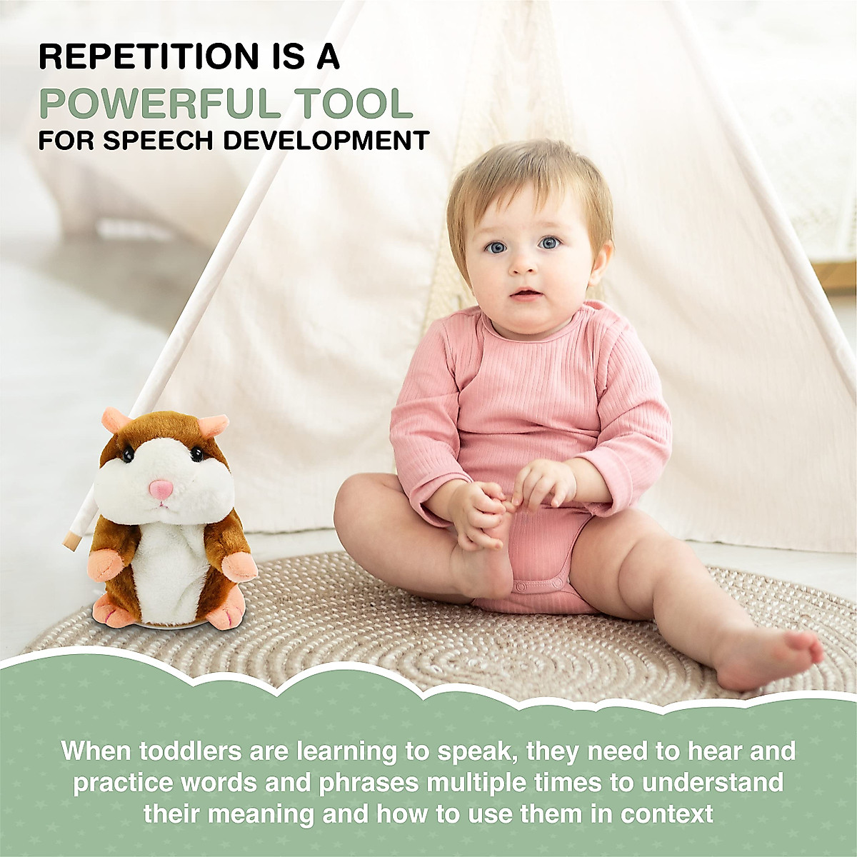 Maggy - Speech therapy toys for toddlers 1-3 , Talking Hamster Toy for kids Repeats What You say toddler speech development toys Gift Sensory Voice Repeating furby Best toys for speech development