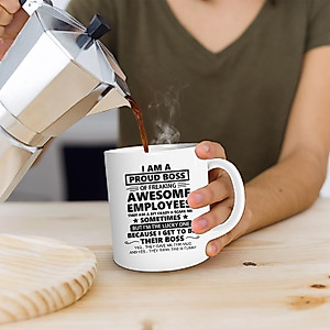 uinwk Boss Coffee Mug,Best Boss Gifts For Women Men,Boss Appreciation Gift,Boss Day Gifts,I Am A Proud Boss Coffee Mug 11oz