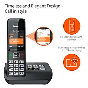 Gigaset Comfort 552A Duo - 2 Cordless Phones - Answering Machine - Made in Germany - Elegant Design - Hands-Free Mode - Comfort Call Protection - Big Phone Book, Titanium-Black
