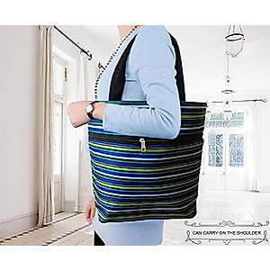 Collapsible Trolley Bags Folding Shopping Cart with Wheels - Reusable Grocery Bags (B09Y2SZ138)