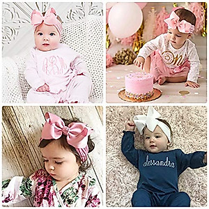 Yxiang 20pcs Baby Bows Headbands 6" Big Newborns Bows Elastics Nylon Hairbands Ribbon Bow Hair Accessories for Newborns Infants Toddlers Kids