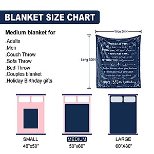 Pezolen 35th Birthday Gifts for Women/Men, 35 Year Old Birthday Gifts for Women, 35th Birthday Decorations for Women/Men,35th Birthday Gifts for Her, 35th Birthday Blanket 60"X 50"