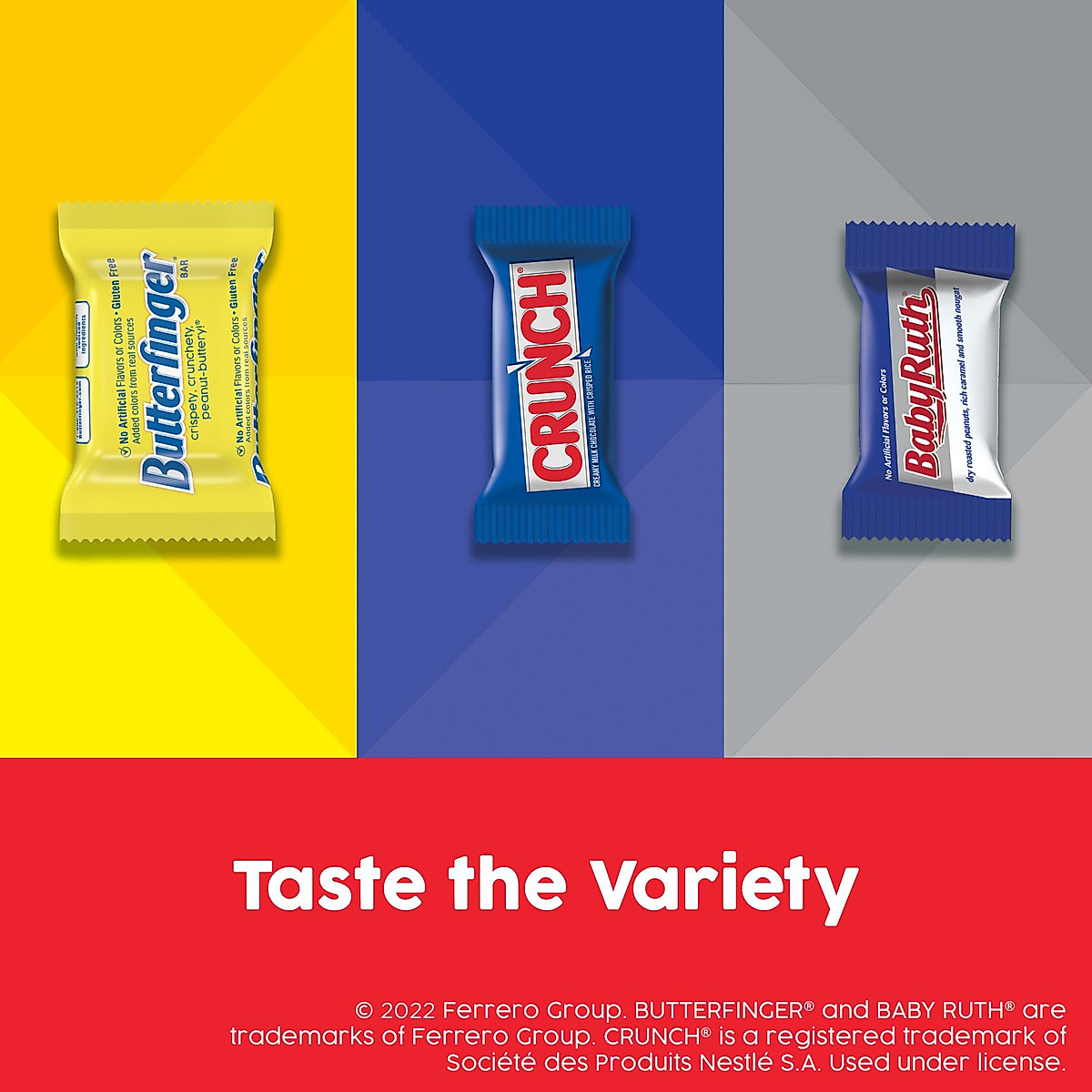 Butterfinger, CRUNCH and Baby Ruth, Bulk 90 Pack, Assorted Minis Chocolate Candy Bars, 32.4 oz