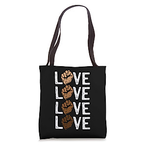 Black History Love Power Fist Cool African American Gifts Tote Bag