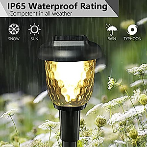 TAILKAT Solar Outdoor Lights, LED Color Changing and RGB Solar Lawn Lights, IP65 Waterproof Garden Pathway Solar Lights, Built-in Polysilicon Panel, Suitable for Porch, Balcony, Garden(6 Pack