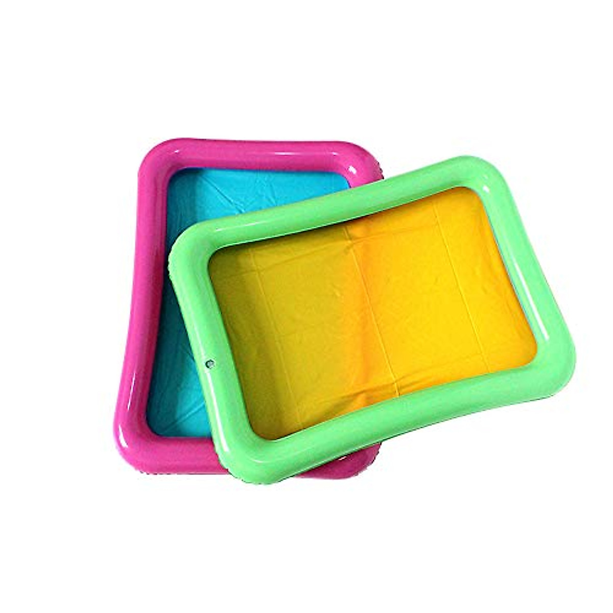 Topwon Inflatable Sand for Kids/Sand Tray/Sand Molds/Inflatable Sand/Portable Sand Tray /Sand Tray Lid (23.6×17.7Inch, Random Color)
