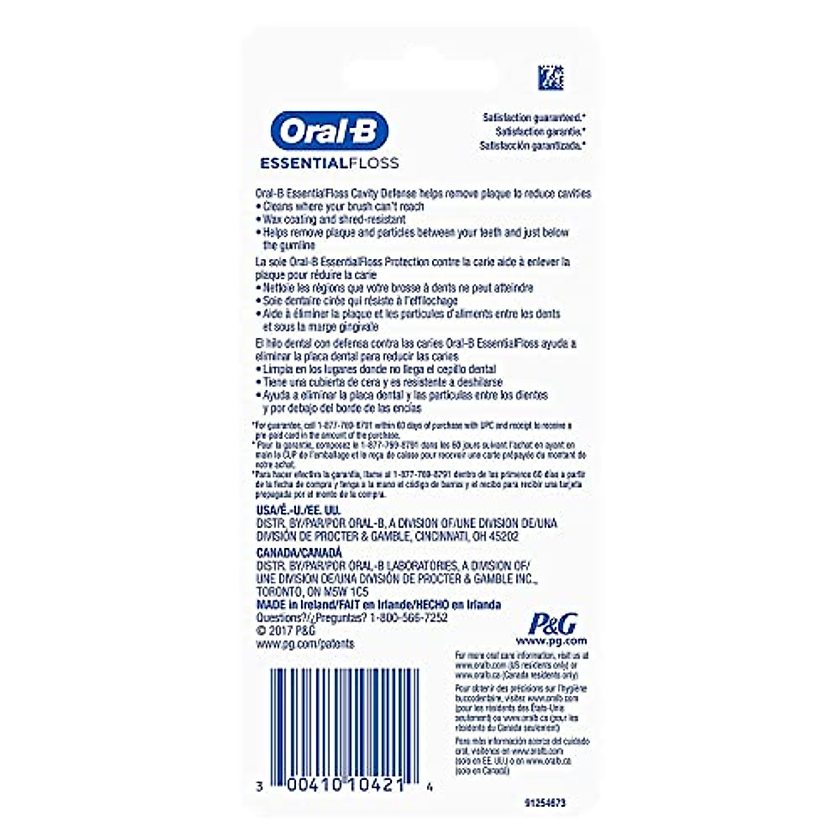 Oral-B Essential Floss, Waxed, Unflavored, 54 Yards (50 meters) - Pack of 2